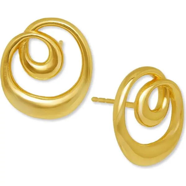 OTTOMAN HANDS Dalia Twist Stud Earrings - Brass