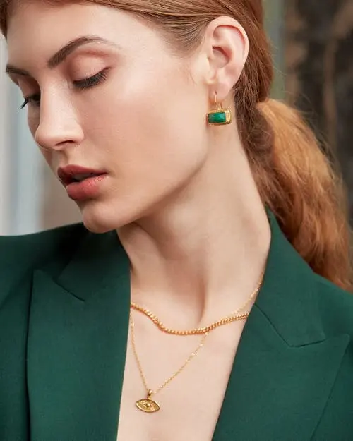 OTTOMAN HANDS Noa Drop Earrings - Brass