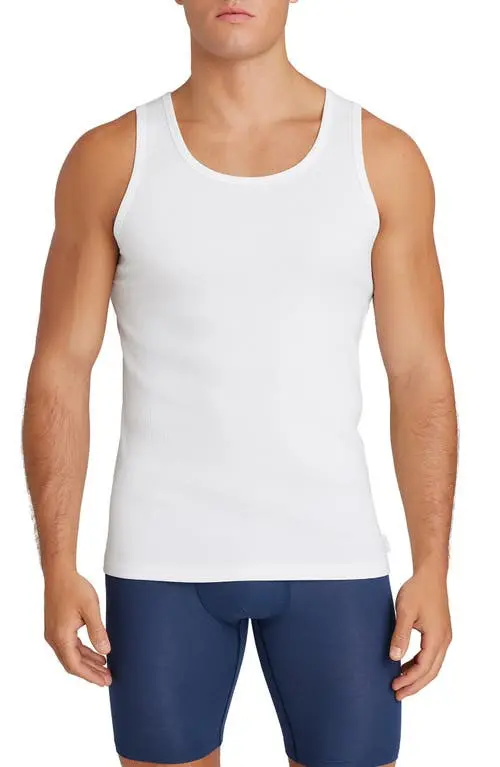 Tommy John Cool Stretch Cotton Tank Tops 3-pack - White