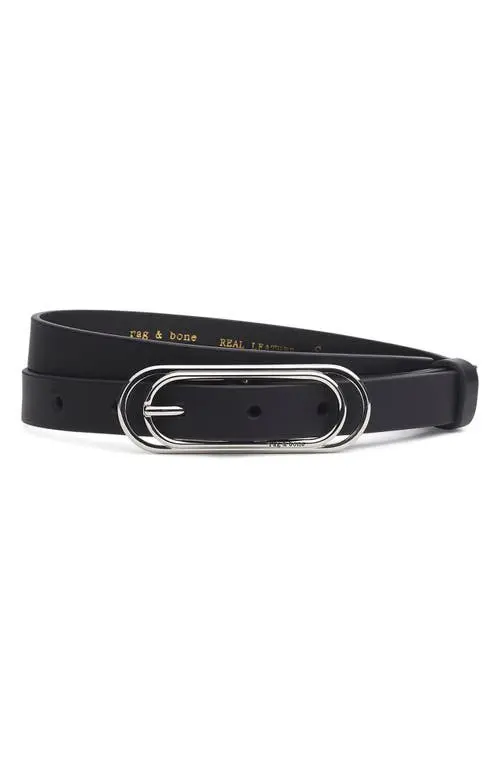 Rag & Bone Duo Rounded Rebound Leather Belt - Black