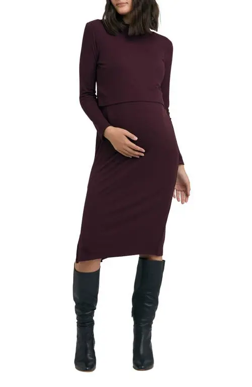 RIPE MATERNITY Ruby Rib Nursing Dress