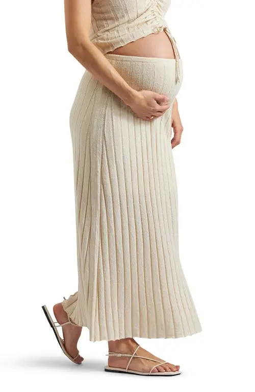 RIPE MATERNITY Rib Knit A-line Skirt - Stone