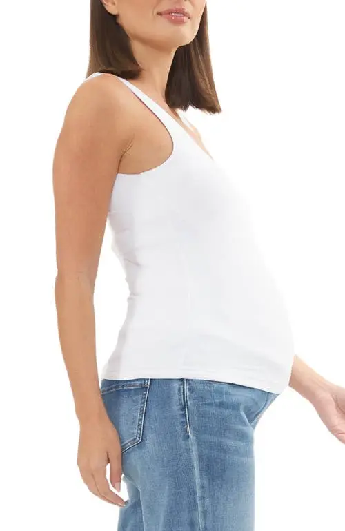 RIPE MATERNITY Luxe Knit Tank Top - White