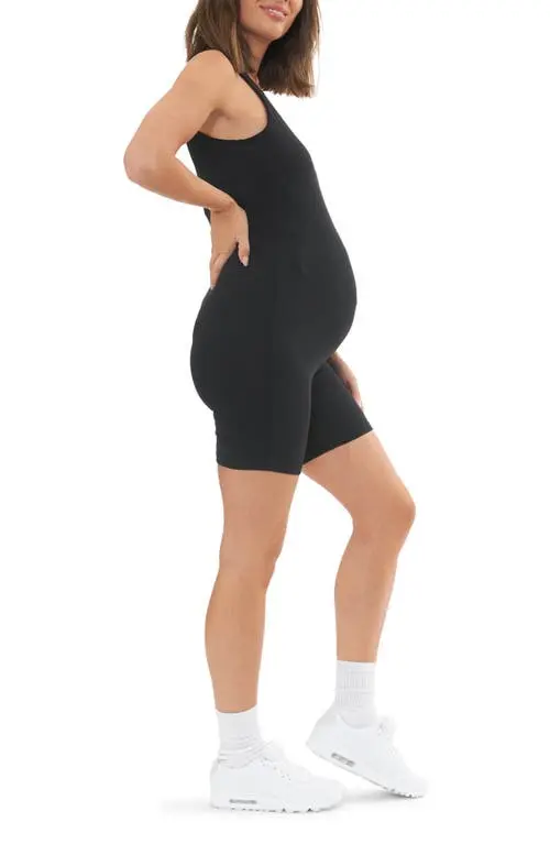 RIPE MATERNITY Luxe Knit Short Bodysuit - Black