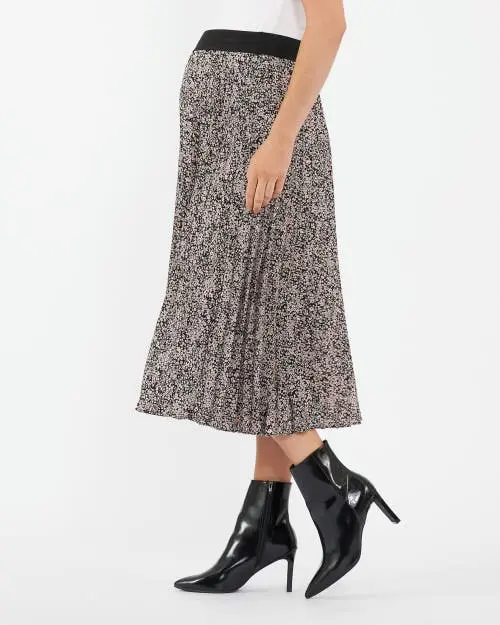 RIPE MATERNITY Pleated Printed Maternity Skirt