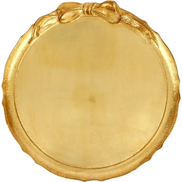 VIETRI Florentine Round Wood Tray - Gold