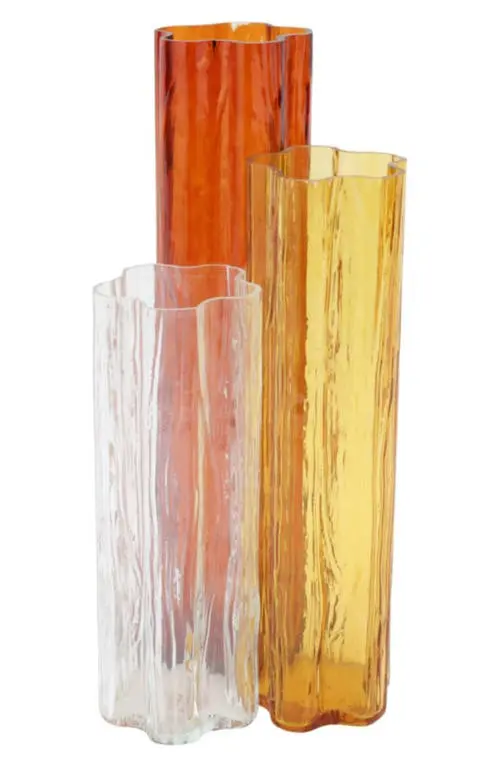 VIETRI Flora Triple Glass Vase - Medium Yellow