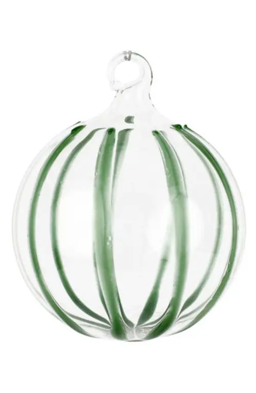 VIETRI Nuovo Stripe Glass Ornament - Green