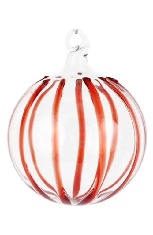 VIETRI Nuovo Stripe Glass Ornament - Red