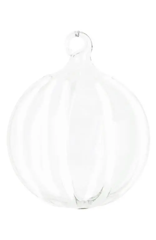 VIETRI Nuovo Stripe Glass Ornament - White