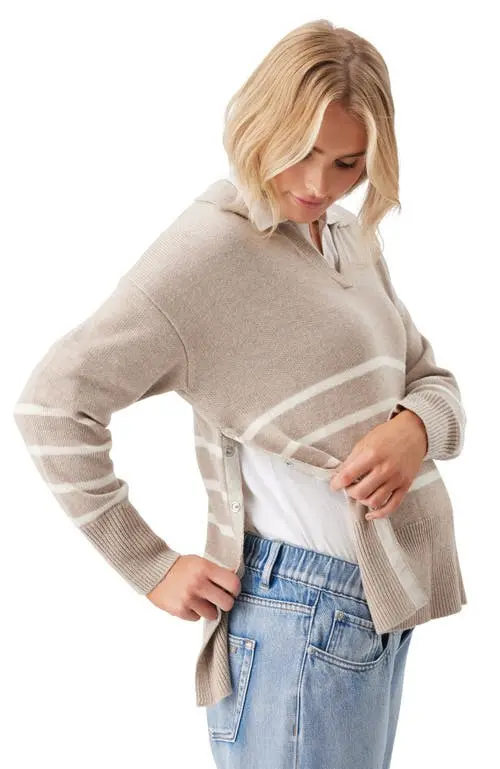 RIPE MATERNITY Lori Nursing Knit - Latte/chalk