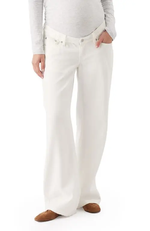 RIPE MATERNITY Billie Elastic Wide Leg Maternity Jeans - Ecru