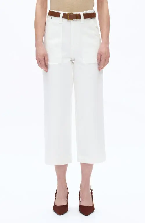 BAYEAS High-waist Utility Crop Jeans - White