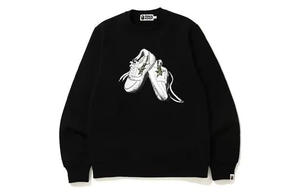 BAPE Abc Camo Bapesta Crewneck Sweatshirt - Black
