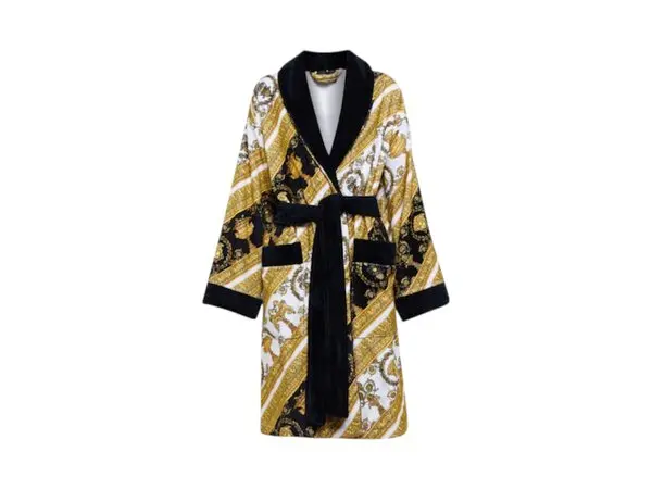 Versace Baroque Print Bath Robe - Gold