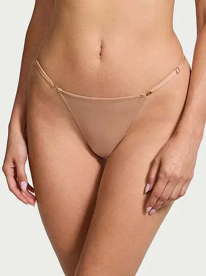 Victoria's Secret Love Cloud Adjustable String Thong Panty - Beige