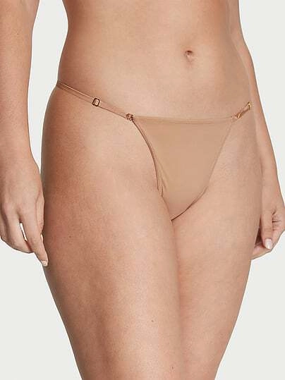 Victoria's Secret Love Cloud Adjustable String Thong Panty - Beige