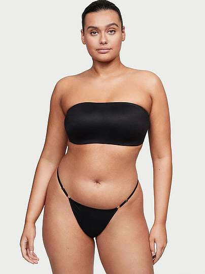 Victoria's Secret Love Cloud Adjustable String Thong Panty - Black