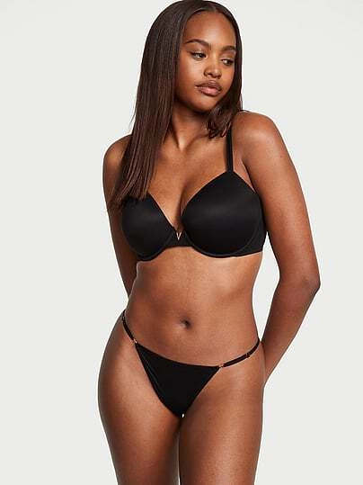 Victoria's Secret Love Cloud Adjustable String Thong Panty - Black