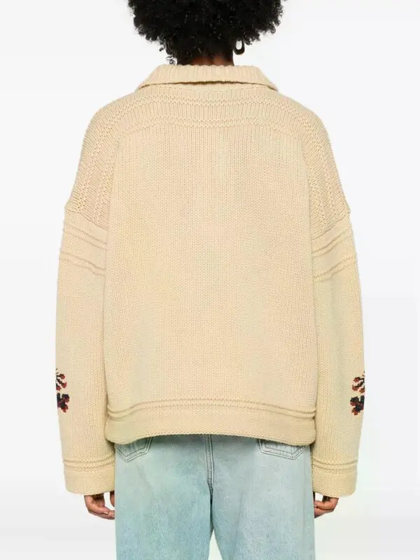 Etro Embroidered Lace-up Sweater - Neutrals