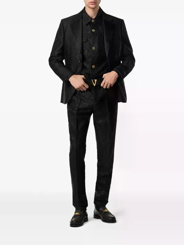 Versace Leopard-print Satin-lapel Blazer