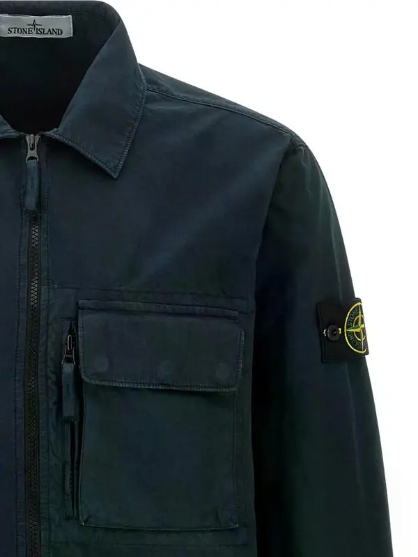 Stone Island Zip-fastening Patch-pocket Shirt Jacket - Blue