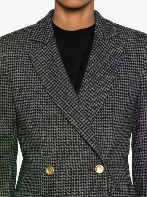Harris Wharf London Houndstooth Double-breasted Blazer