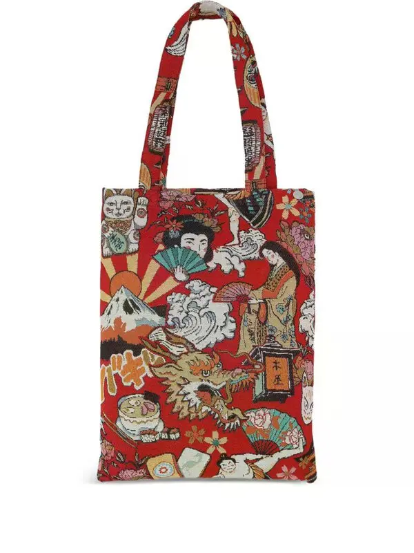 BLESS Jacquard Tote Bag - Red