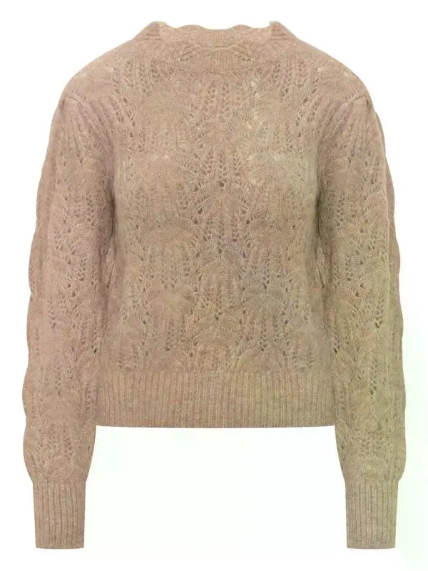 MARANT ETOILE Puff-sleeve Open-knit Sweater - Neutrals