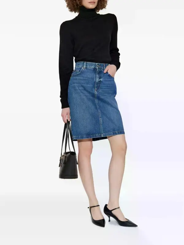 Dolce & Gabbana Logo-plaque Denim Mini Skirt