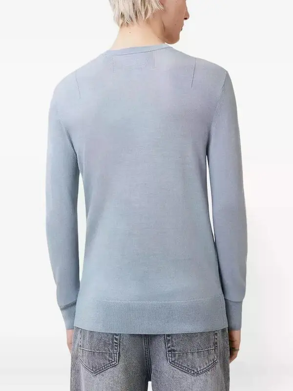 ALLSAINTS Logo-embroidered Crew-neck Sweater - Blue