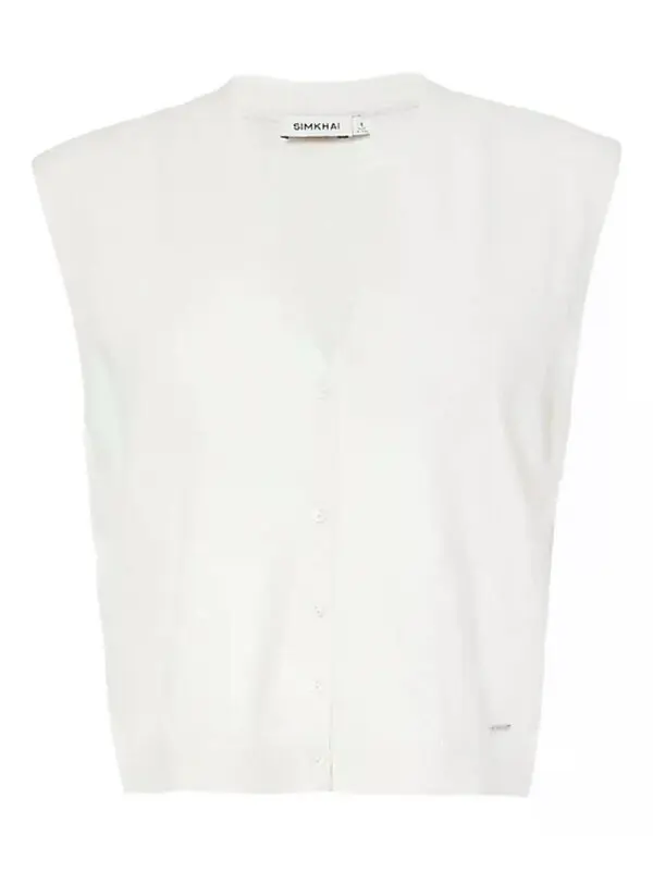 Simkhai Button-front Cashmere Vest - White