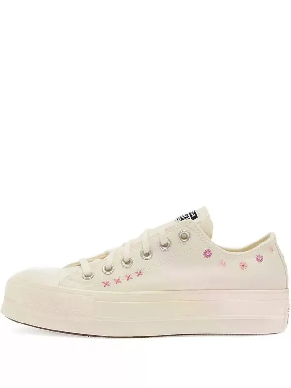 CONVERSE Chuck Taylor Floral-embroidered Platform Sneakers