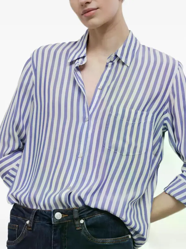 Rails Wren Striped Long-sleeve Shirt - Blue