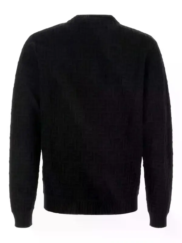 Fendi Ff-pattern Cotton Sweater - Black