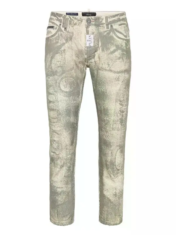 Philipp Plein Metallic-splatter Jeans