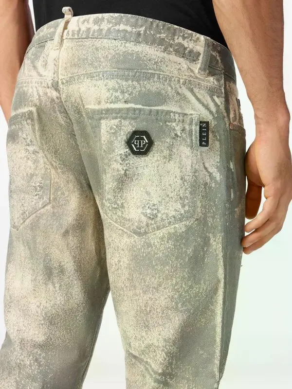 Philipp Plein Metallic-splatter Jeans