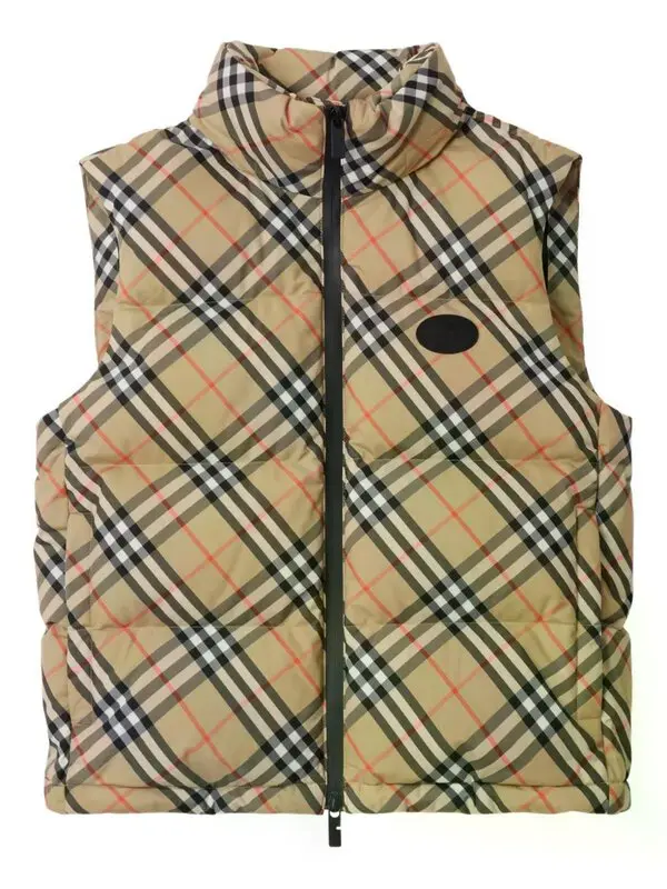 Burberry Checked Puffer Gilet - Neutrals