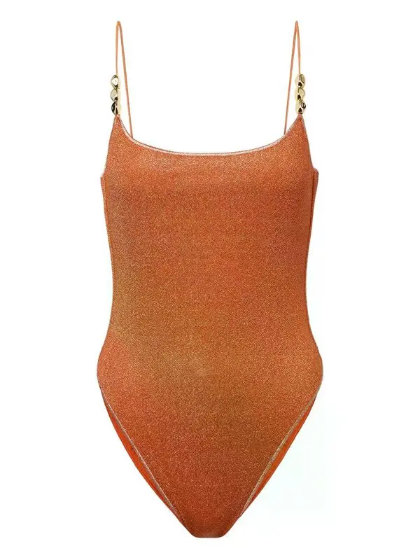 Oseree Glazed Lumiere Maillot Swimsuit - Orange