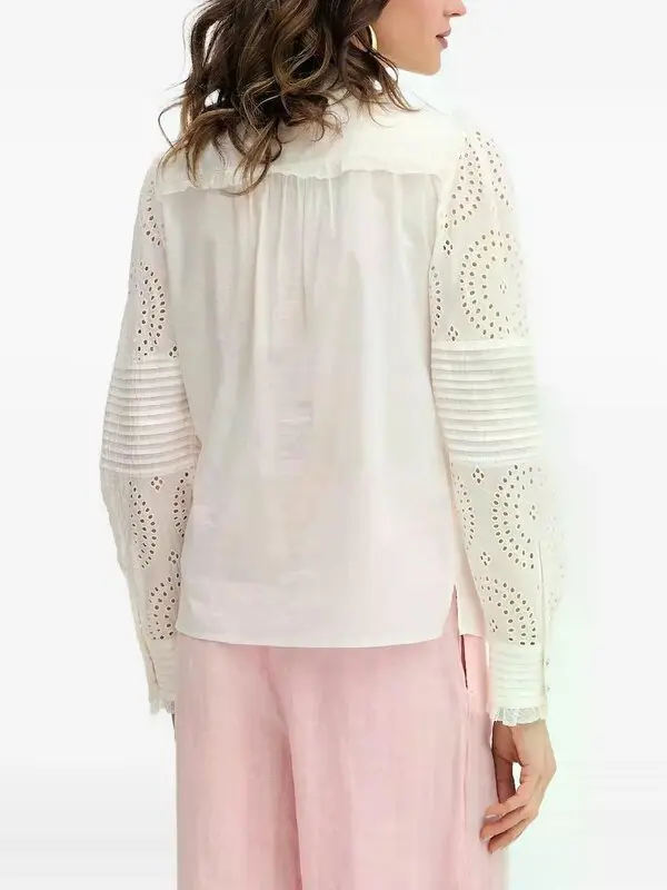 BOSS Eyelet-embroidered Pleated Blouse