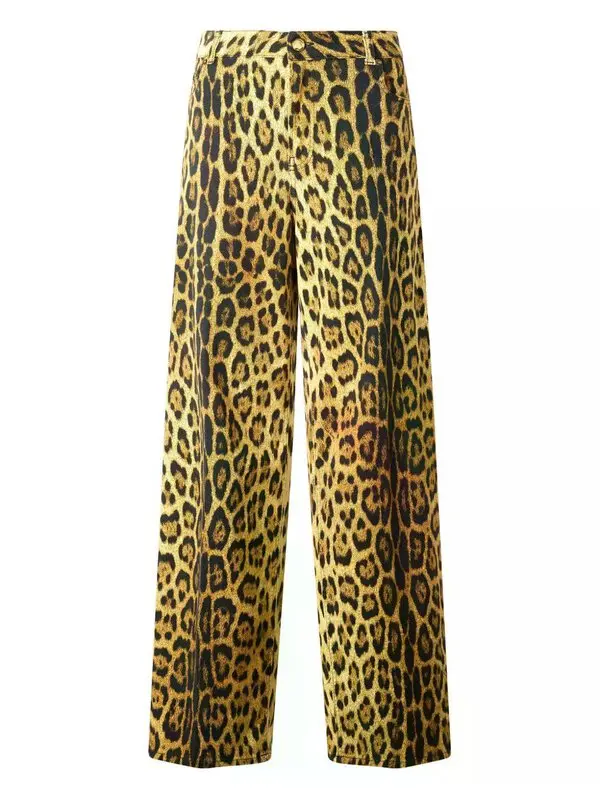Roberto Cavalli Jaguar-print Trousers