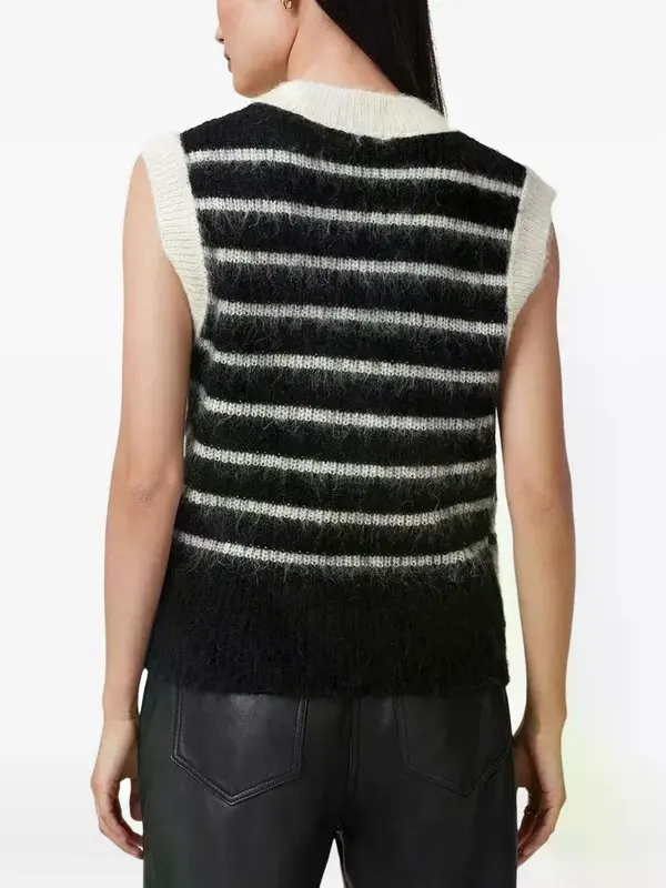ALLSAINTS Striped V-neck Knit Vest