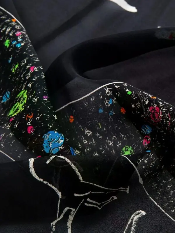 Shanghai Tang Equestrian Print Silk Scarf