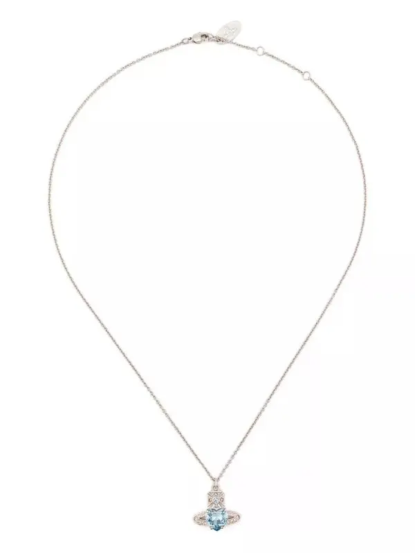 VIVIENNE WESTWOOD Aquamarine Heart Orb Necklace - Silver