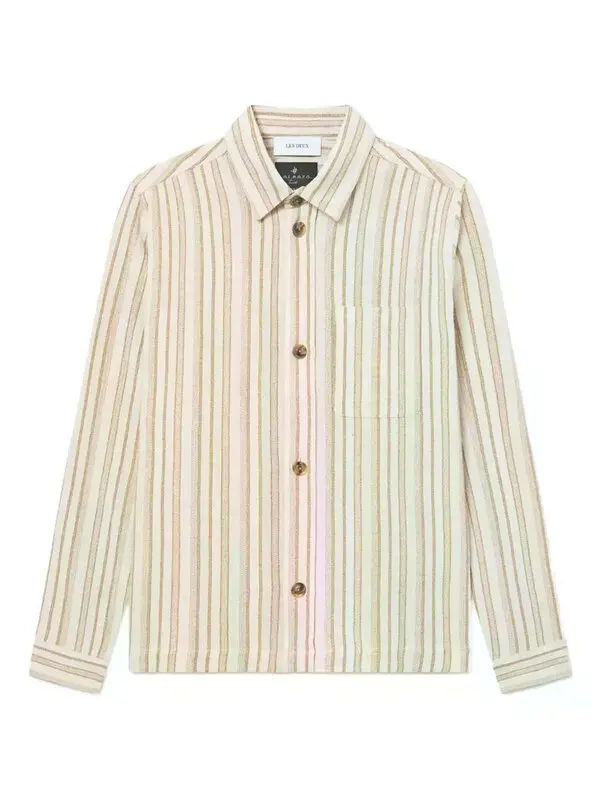 LES DEUX Stripe Long-sleeve Shirt Jacket