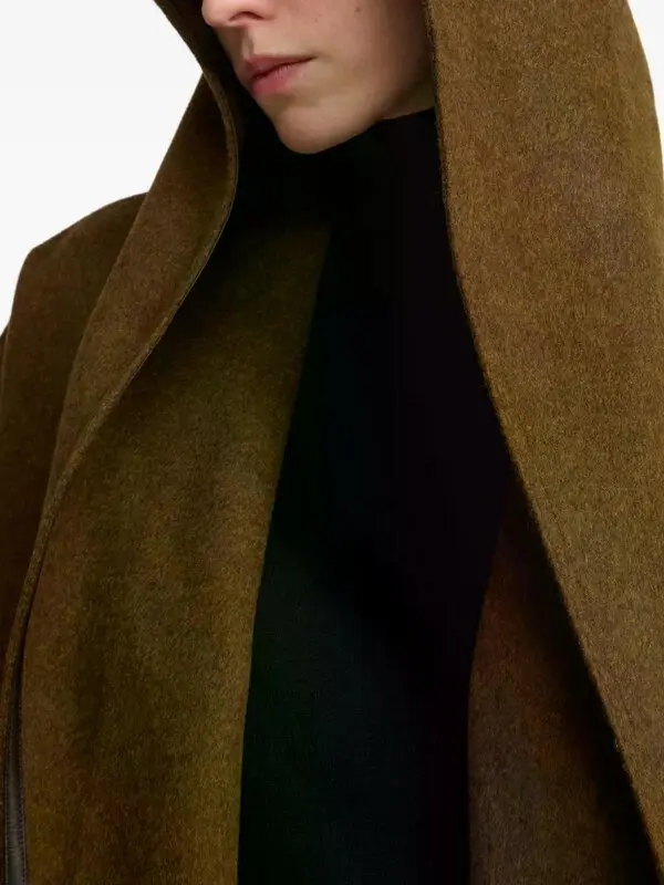 YVES SALOMON Hooded Wrap Coat - Brown