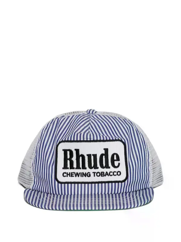 Rhude Striped Logo-patch Baseball Cap - Blue