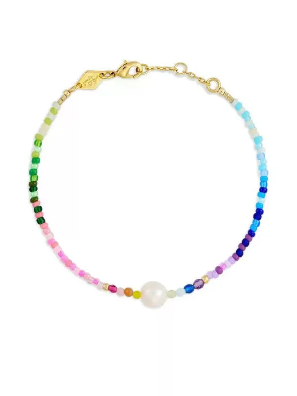 Anni Lu Capri Rainbow Bead Pearl Bracelet - Gold