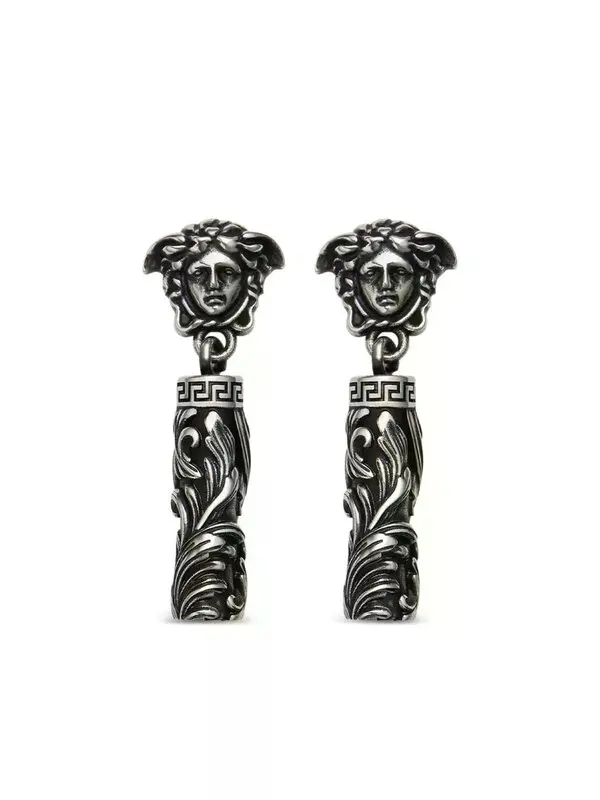 Versace Medusa Head Column Earrings - Silver