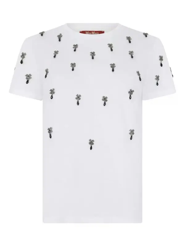 Max Mara Embellished Cotton T-shirt - White